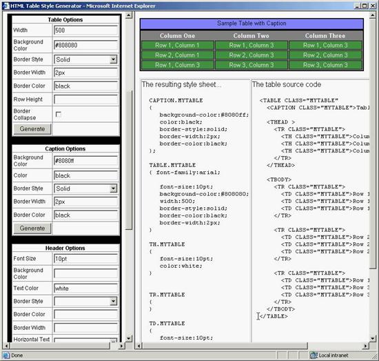 Html Table Generator | Cabinets Matttroy Html Table Generator | Cabinets Matttroy